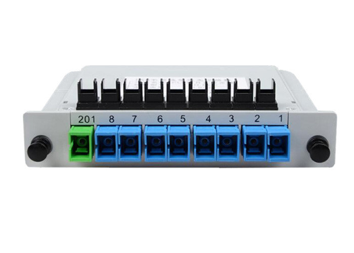 FTTH Cassette Fiber Optic Splitter , 1x8 PLC Optical Splitter SC UPC ...