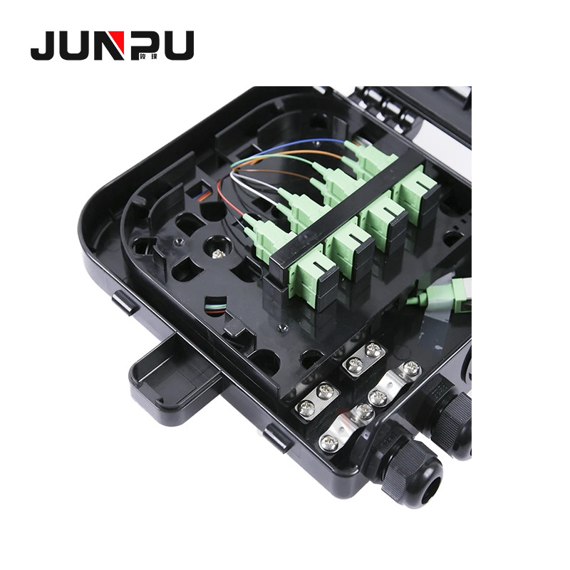 FTTH fiber optic Distribution Box 8 port black ABS material IP65