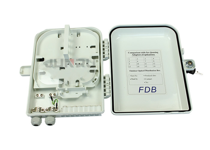 2 In 16 Out Optical Fiber Termination Box 16 Core PC ABS Material Wall Mounted